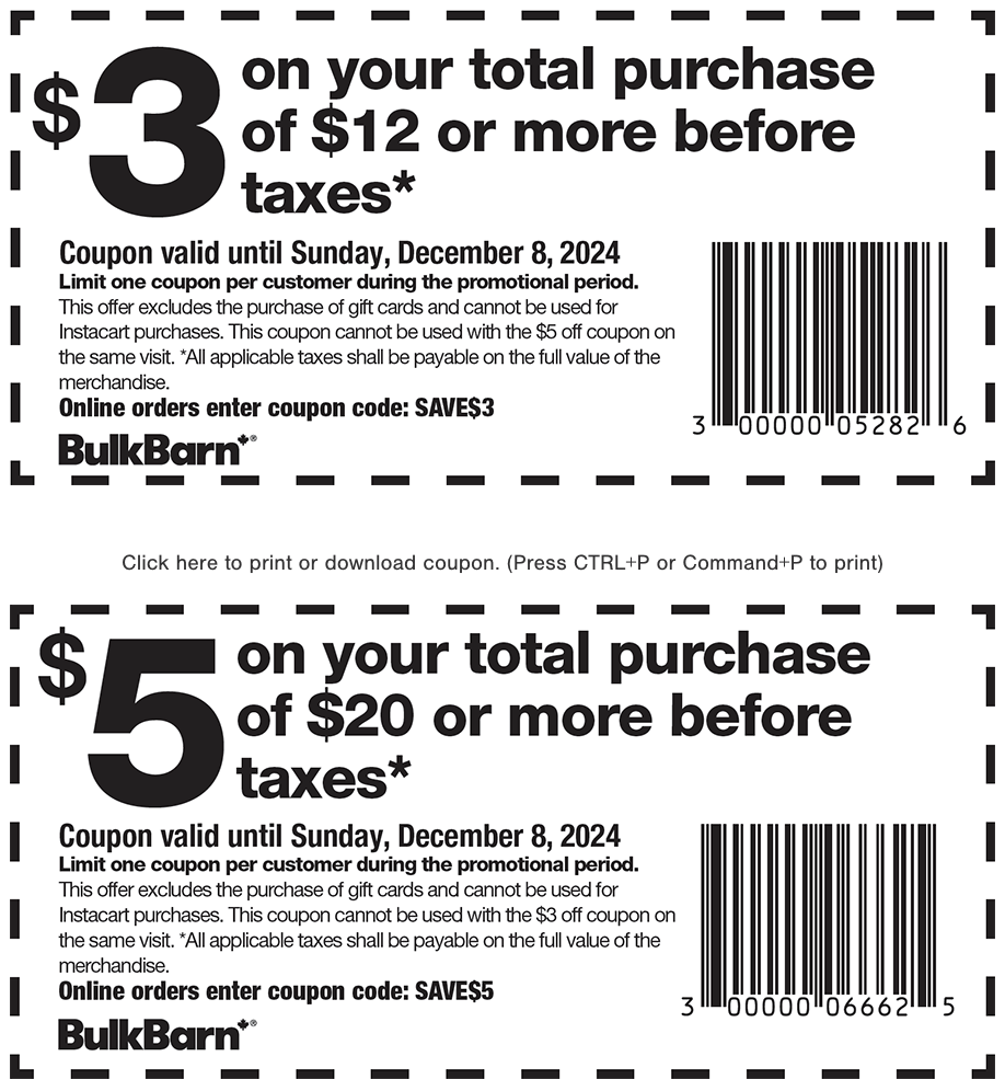 Bulk Barn Canada Black Friday Coupons and Flyer Deals: Save $3 to $5 ...