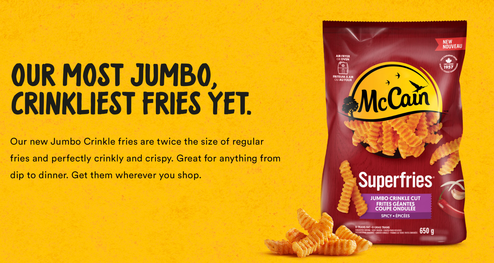 McCain Canada Coupons: Save $2.50 on New Jumbo Crinkle Fries