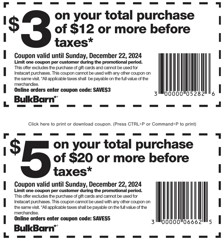 Bulk Barn Canada Coupons and Flyer Deals: Save $3 to $5 Off Your ...