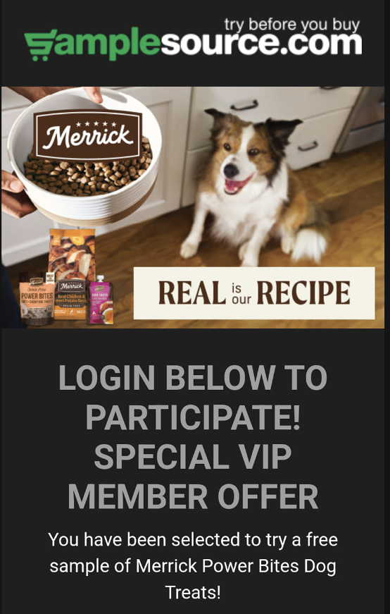 SampleSource Canada Free Sample Offer: Try Merrick Power Bites Dog ...