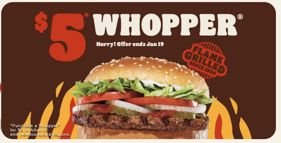 Burger King Canada Deals: Enjoy $5.00 Whopper until January 19 ...
