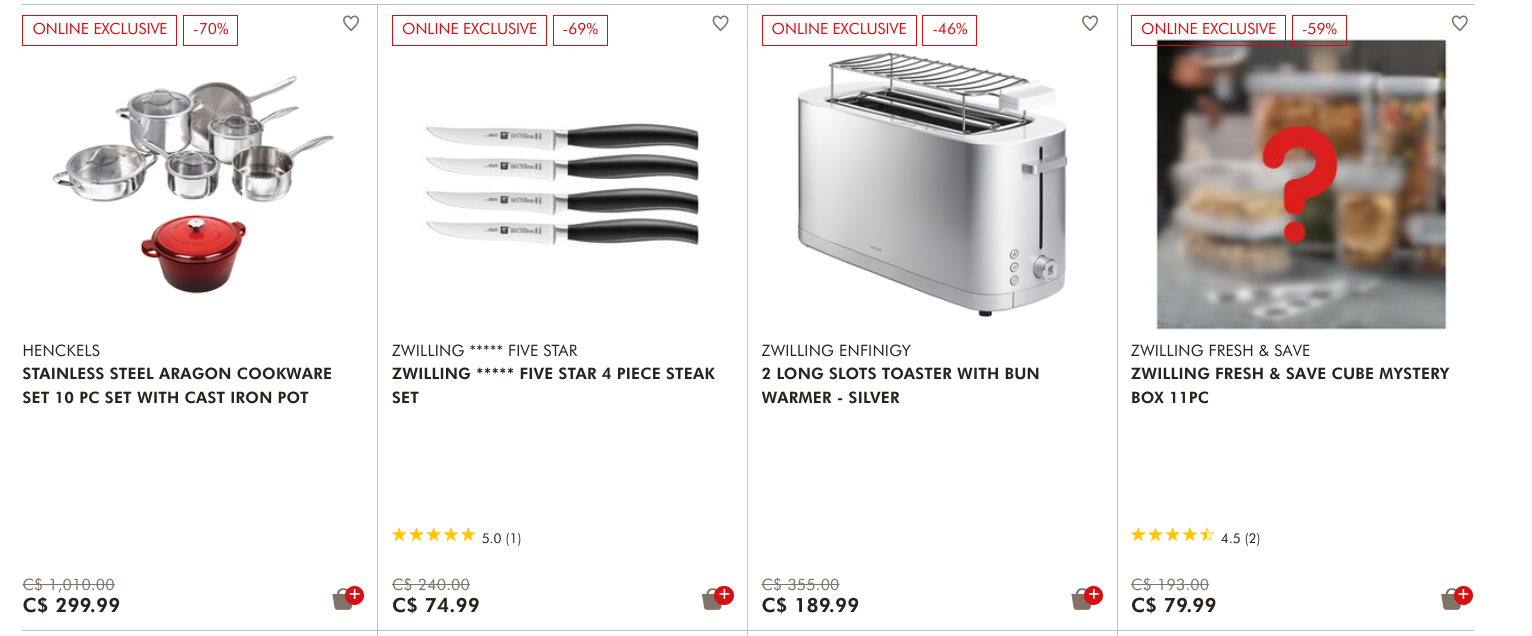 Zwilling J.A. Henckels Canada: Online Exclusive Deals up to 70% off ...