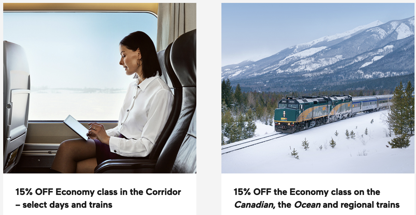 VIA Rail Canada Discount Tuesday: Save 15% OFF Economy Class Using ...