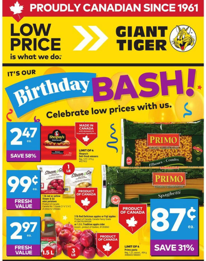 Giant Tiger Birthday Bash Flyer Deals April 23rd - 29th - Canadian ...