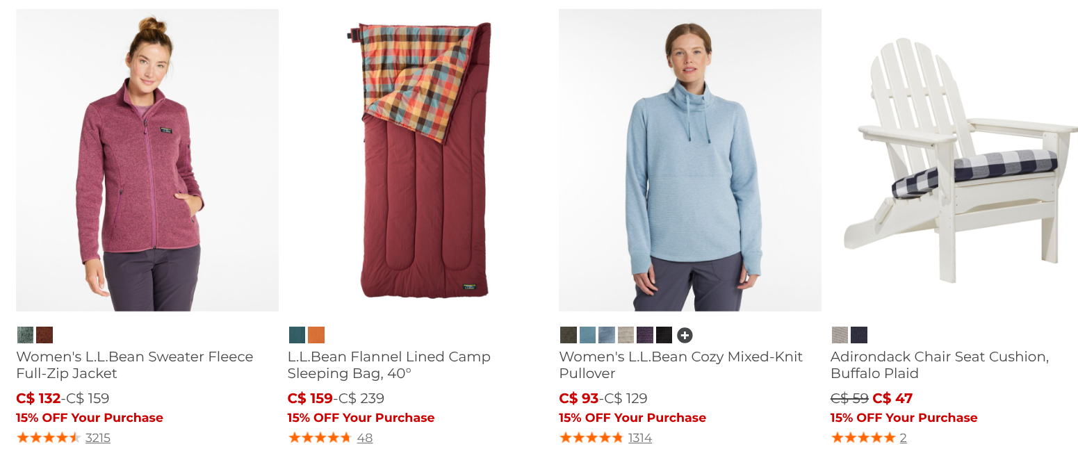 L.L.Bean Canada: up to 50% off Sale Items + 15% off with Promo Code ...
