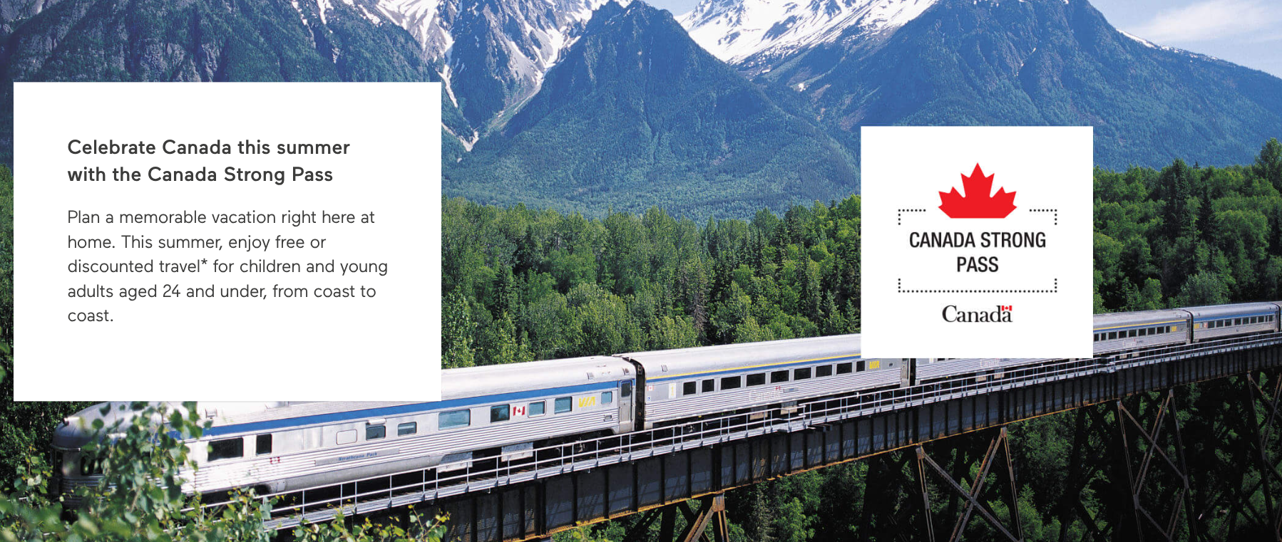 VIA Rail Canada Strong Pass: FREE Travel for Kids, 25% Off For Young ...