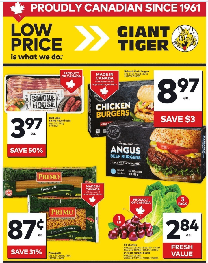 Giant Tiger Canada Flyer Deals July 9th - 15th: Primo Pasta 87 Cents ...