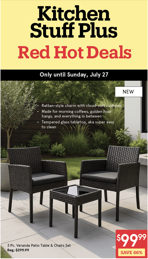 Kitchen Stuff Plus Canada Red Hot Deals: Save 66% on 3 Pc Patio Set ...