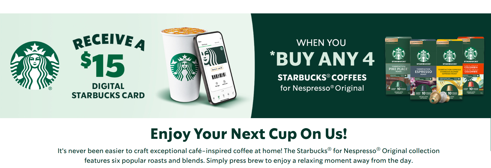 Starbucks at Home $15 Digital Gift Card Offer - Canadian Freebies ...