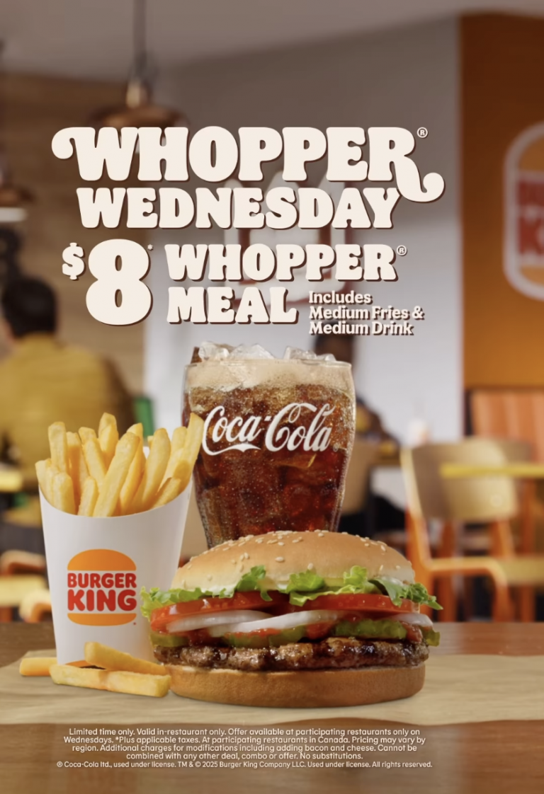 Burger King Canada Deals: Whopper Wednesday Meal for $8 - Canadian ...