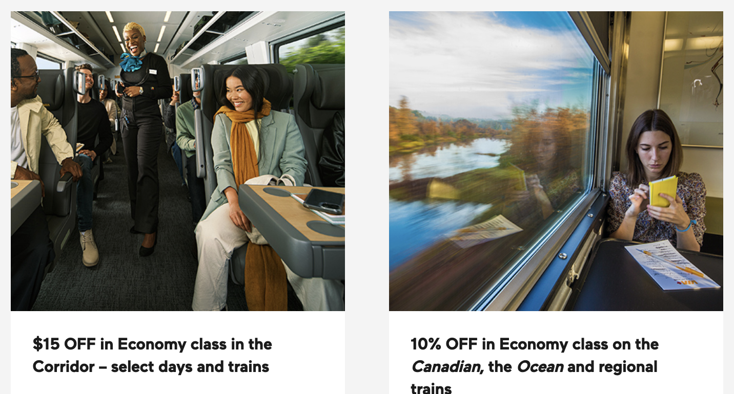 VIA Rail Canada Discount Tuesday: Save 10% - $15 OFF Economy Class ...