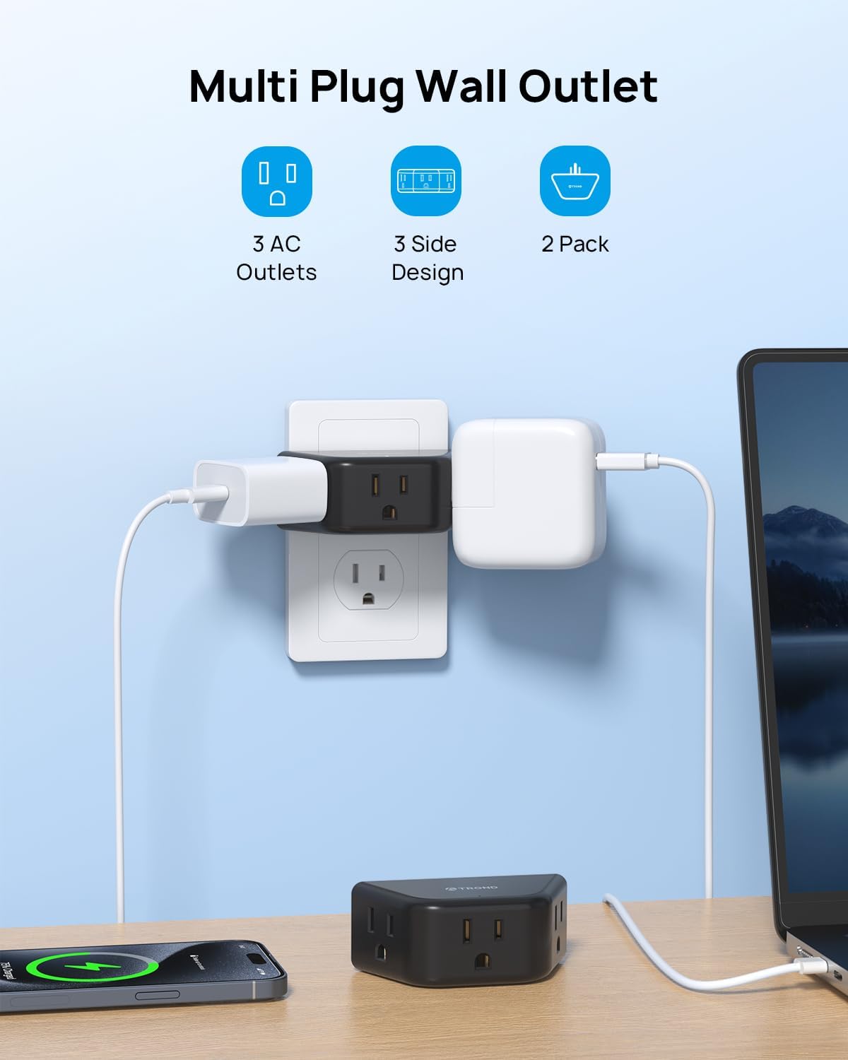 Amazon Canada Deals: Save 45% on TROND 2 Pack Multi Plug Outlet ...