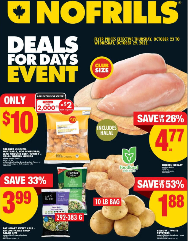 No Frills Ontario Flyer Deals October 23rd to 29th - Canadian Freebies ...