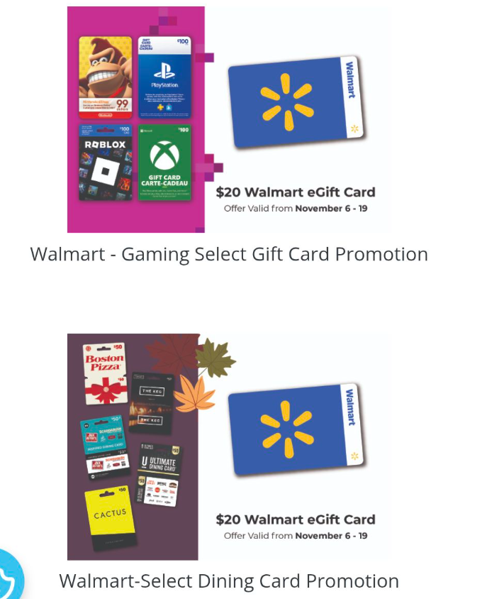 Walmart Canada Bonus eGift Card Offers - Canadian Freebies, Coupons ...