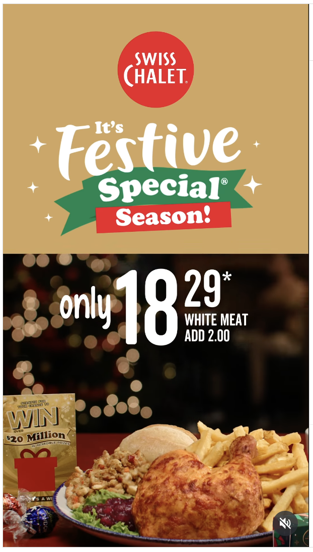Swiss Chalet Canada Festive Special Season! - Canadian Freebies ...