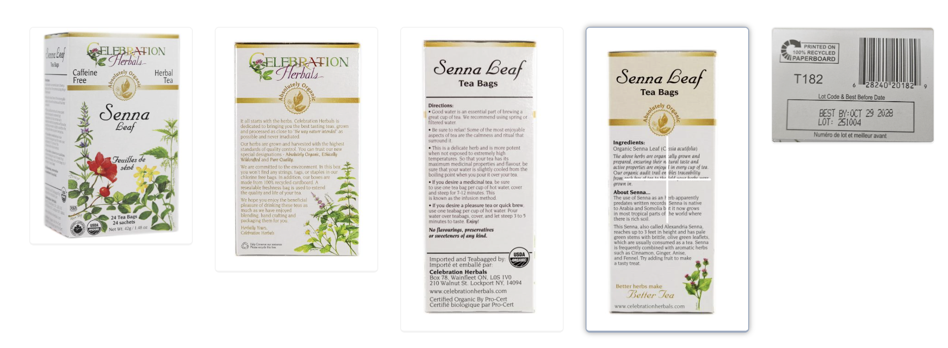 Food Recall Warning: Celebration Herbals Brand Senna Leaf Herbal Tea ...