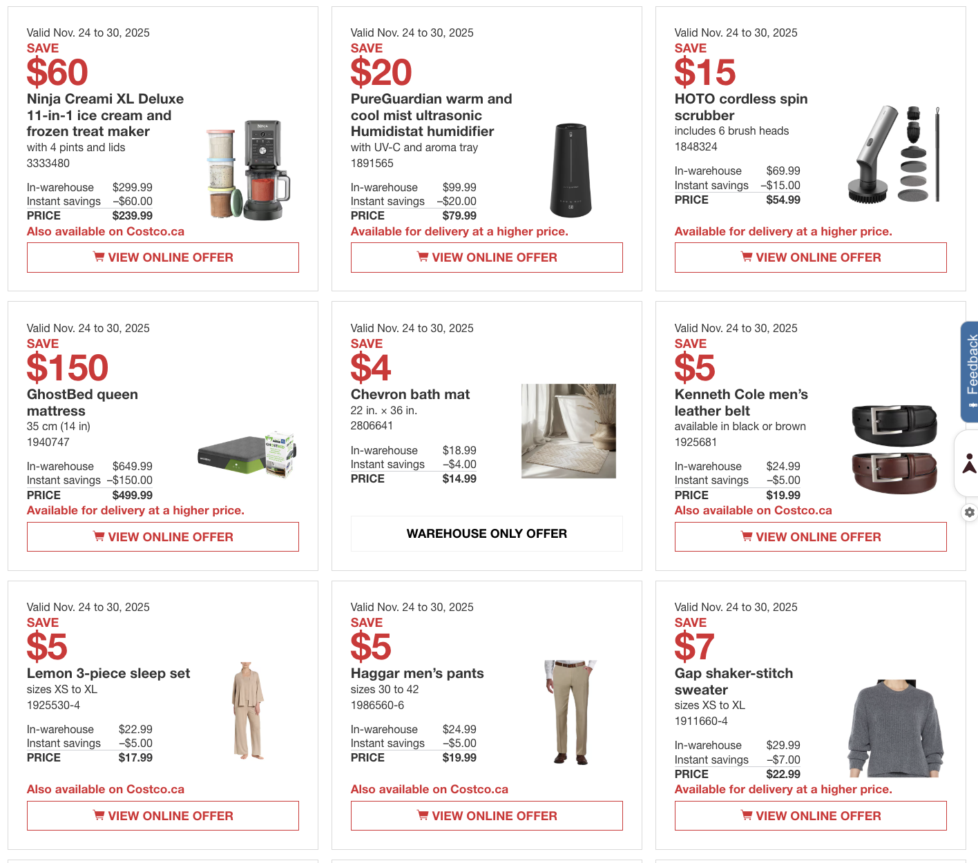 Costco Canada Black Friday Coupons/Flyers Deals at All Costco Wholesale ...