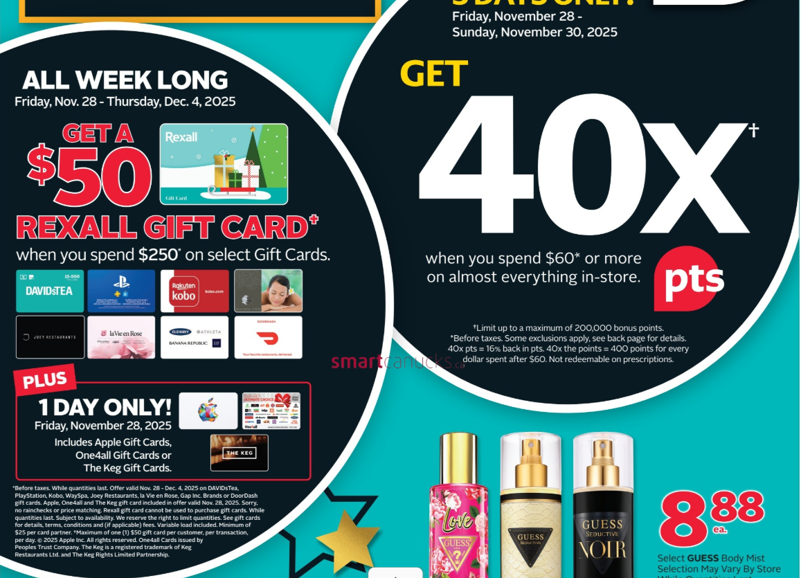 Rexall Canada: Get a $50 Rexall Gift Card When You Spend $250 on Select ...