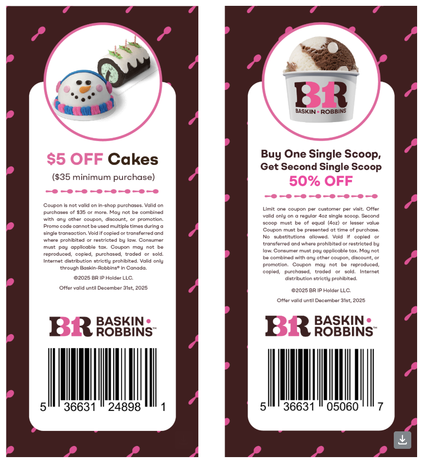 Baskin-Robbins Canada Holiday Deals: Celebrate 31 December with 31% Off ...