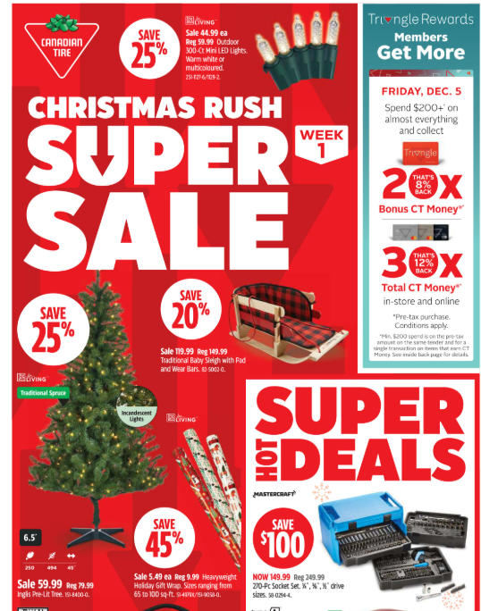Canadian Tire Christmas Sale, Super Deals Flyer + Get 20x CT Money ...