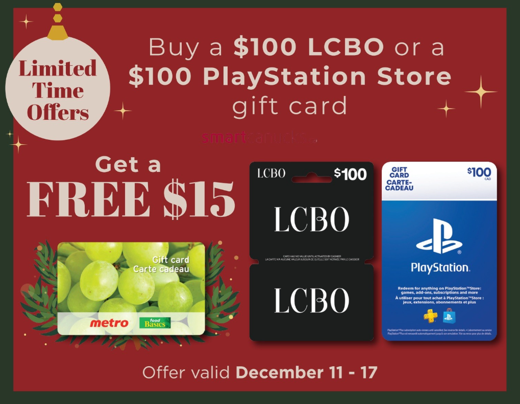 Food Basics & Metro Ontario: Get a Free $15 Gift Card When You Buy a ...