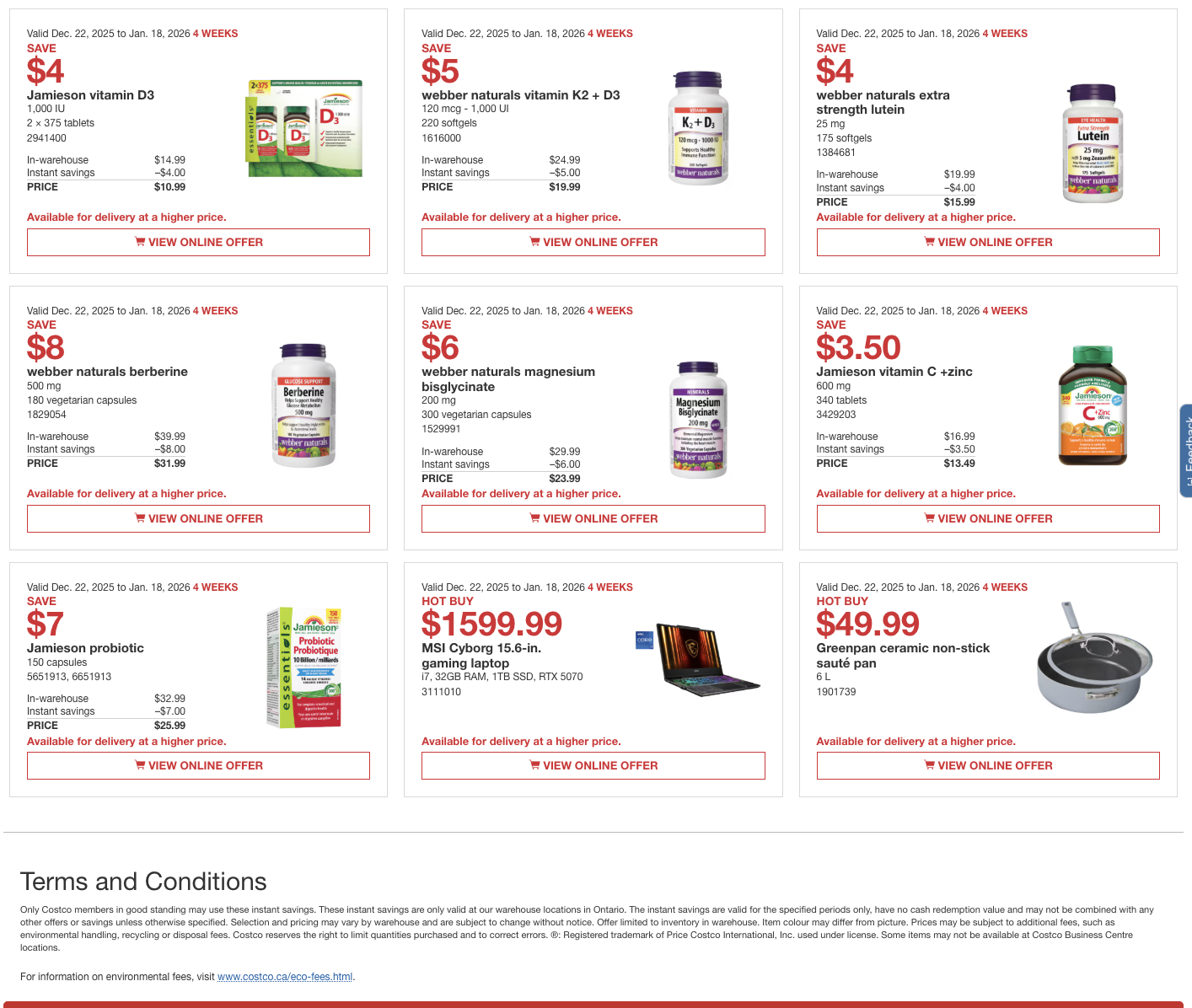 Costco Canada Coupons/Flyers Deals at All Costco Wholesale Warehouses ...
