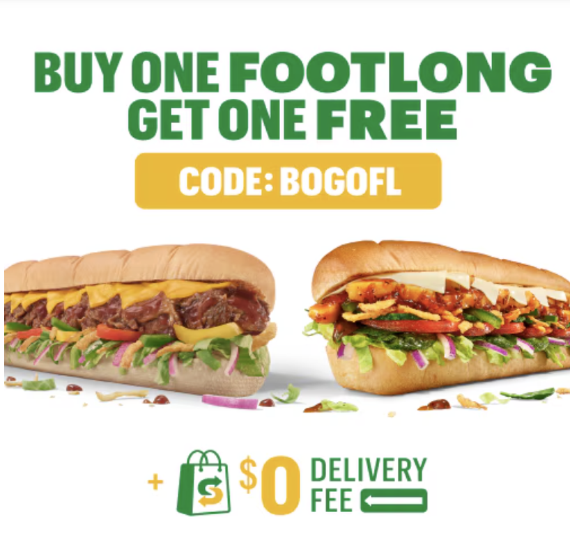 Subway Canada Offers: Buy One Footlong, Get One FREE Using Promo Code ...