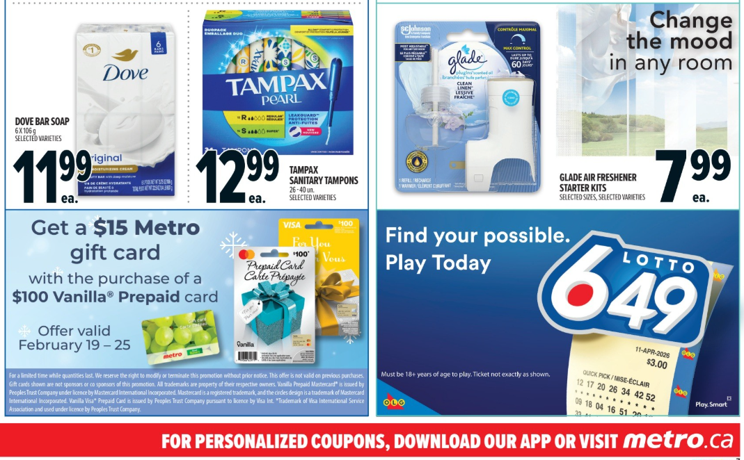 Metro and Food Basics Ontario: Get a $15 Gift Card With The Purchase of ...