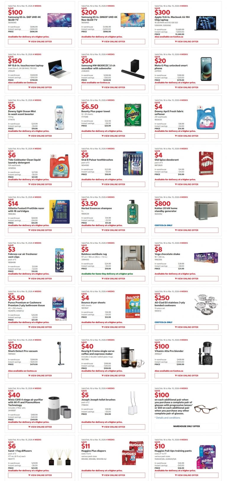 Costco Canada Coupons/Flyers Deals at All Costco Wholesale Warehouses ...