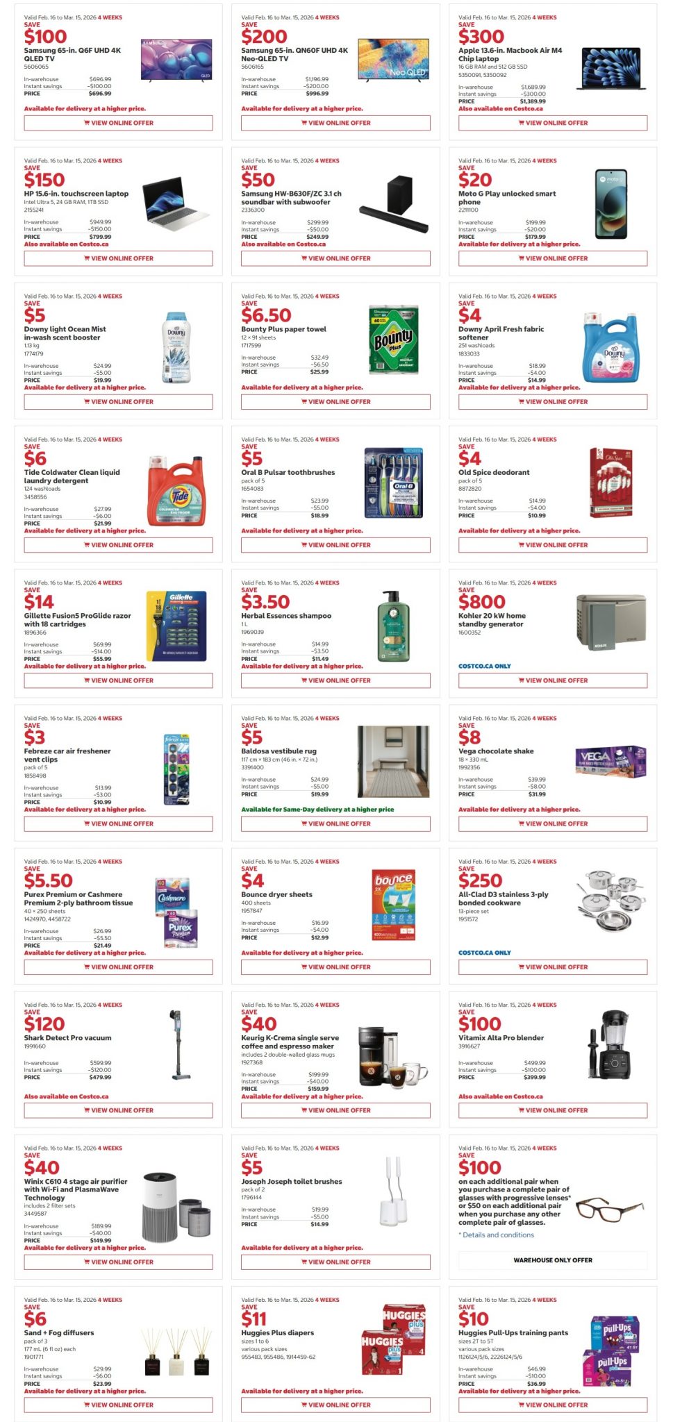 Costco Canada Coupons/Flyers Deals at All Costco Wholesale Warehouses ...