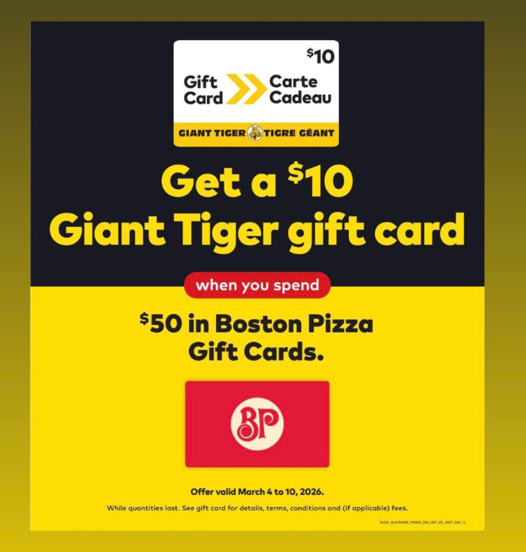 Giant Tiger Canada: Get A $10 Giant Tiger Gift Card When You Purchase a ...