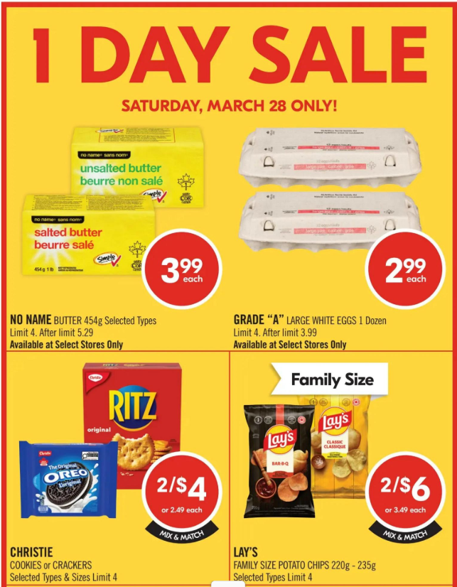 Shoppers Drug Mart Canada: $3.99 No Name Butter and $2.99 Eggs Saturday ...