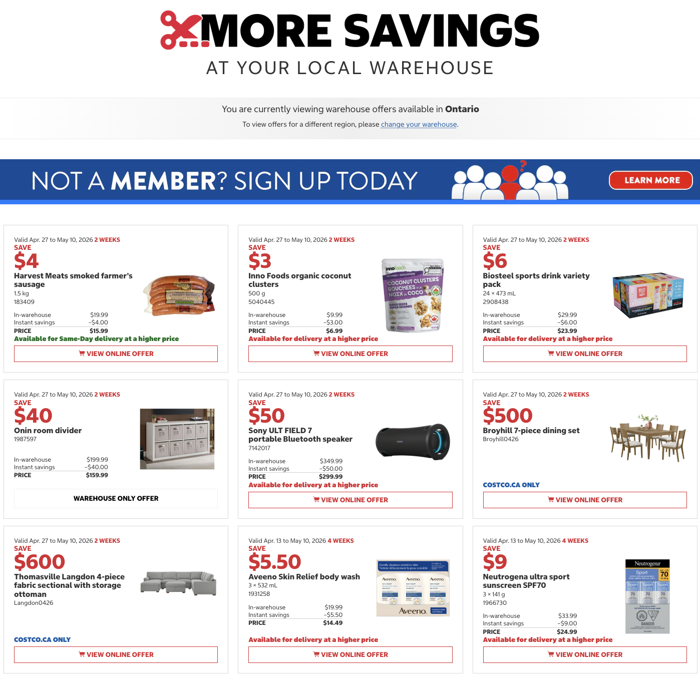 Costco Canada Coupons/Flyers Deals at All Costco Wholesale Warehouses ...